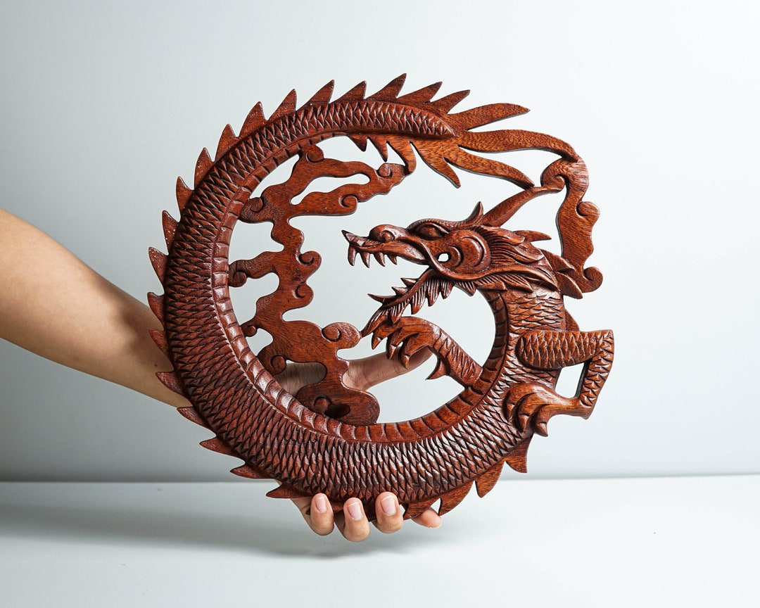 Chinese Dragon Wall Decor, Wood Wall Art, Wood Carving, Chinese Dragon ...