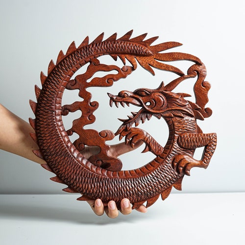 Chinese Dragon Wall Decor Dragon Wall Art Wood Carving - Etsy