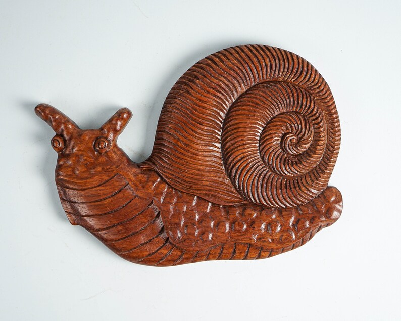 Snail Sculpture Wall Art Animal Nature Wood Carving - Etsy