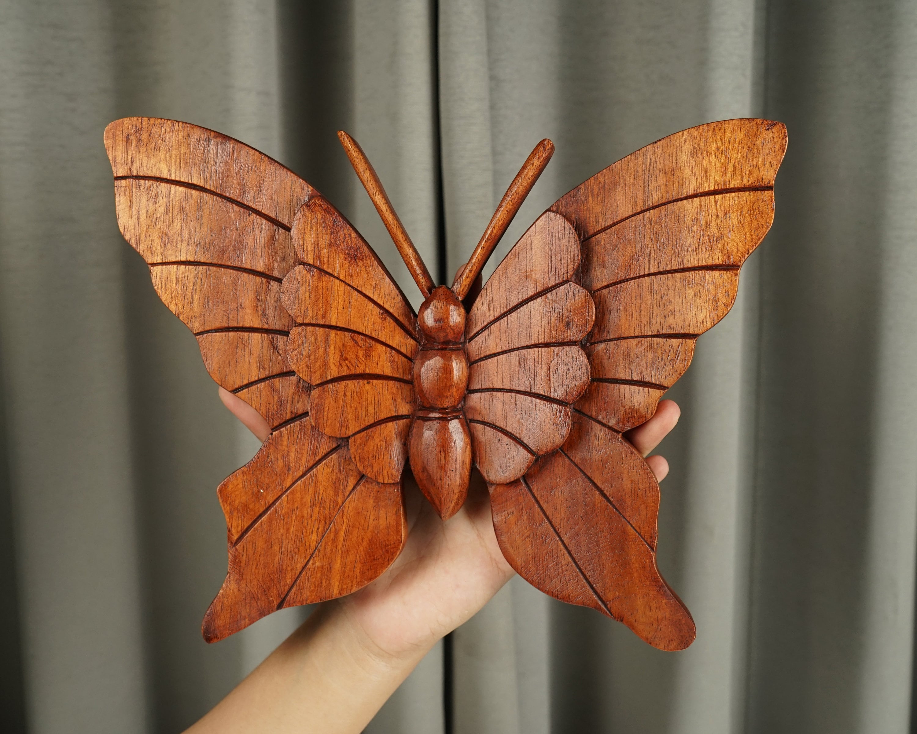 Butterfly Wall Art, Wood Carving, Insect Statue, Animal Decor ...