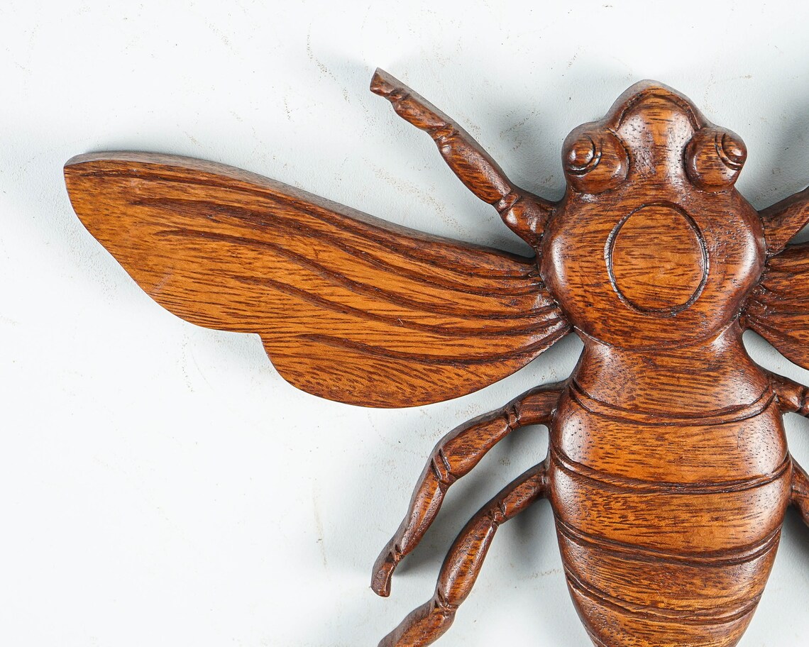 Bee Wall Art Wood Carving Insect Statue Handcrafted Animal | Etsy