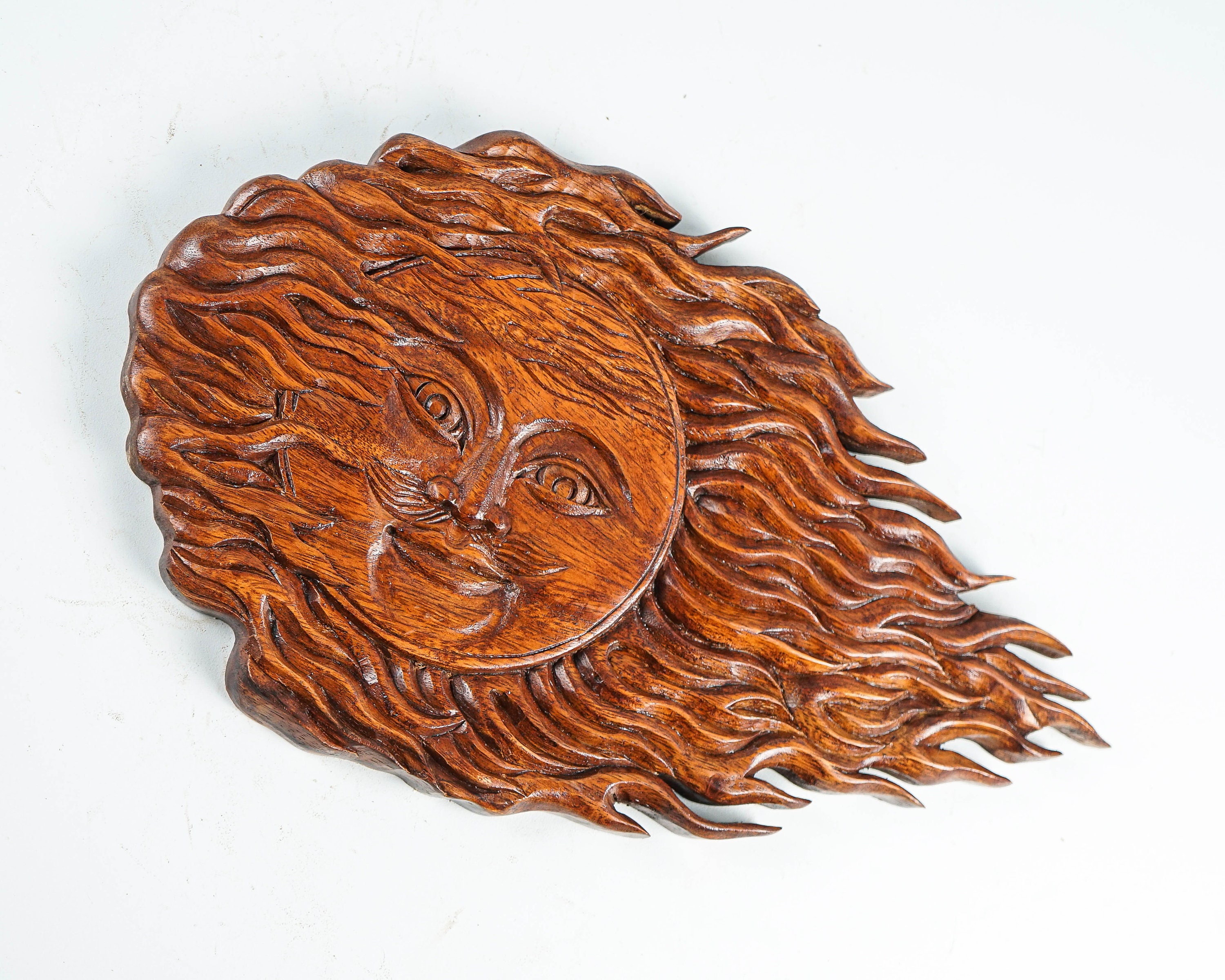 Wooden Sun Face Wall Decor Wood Carving Wall Art Sun Face - Etsy