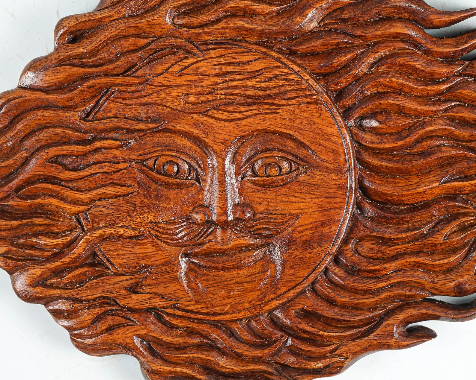 Wooden Sun Face Wall Decor Wood Carving Wall Art Sun Face - Etsy