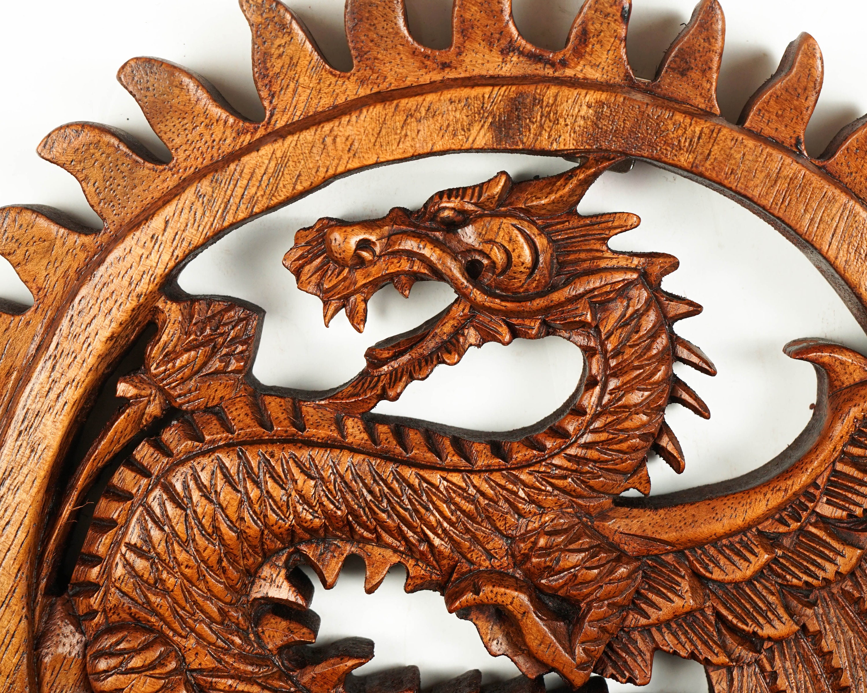 Wooden Dragon Statue, Wall Art, Chinese Dragon, Mystical Animal ...