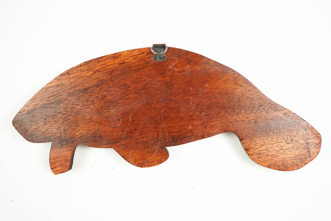 Manatee Wall Ornament Wooden Statue Wall Art Wood Carving | Etsy