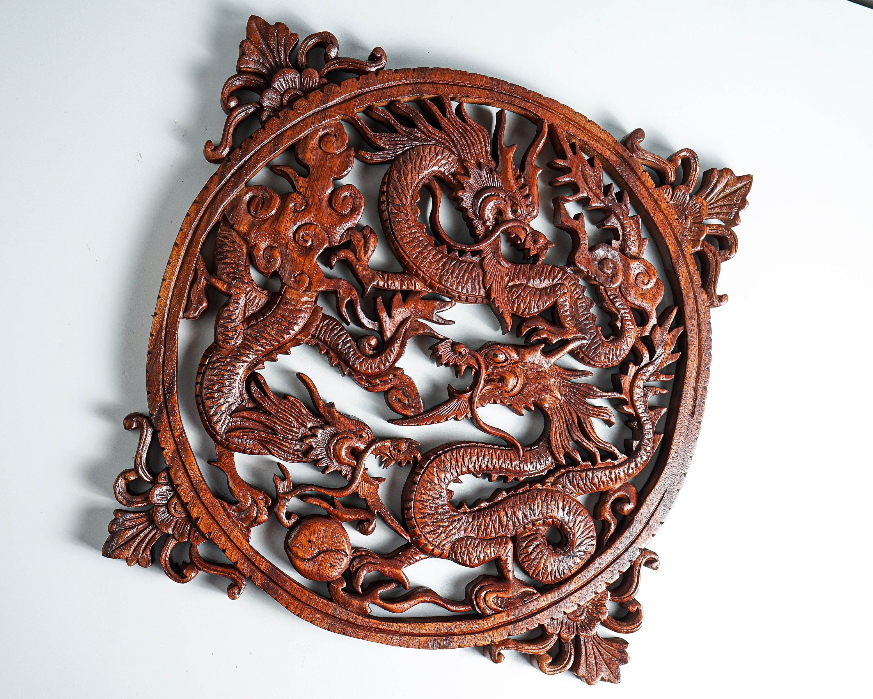 Chinese Dragon Wall Decor Dragon Wall Art Wood Carving - Etsy Australia
