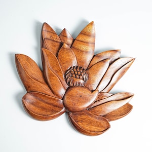 Lotus Flower Decor, Wooden Lotus Flower, Handmade, Wood Wall Art, Wood ...