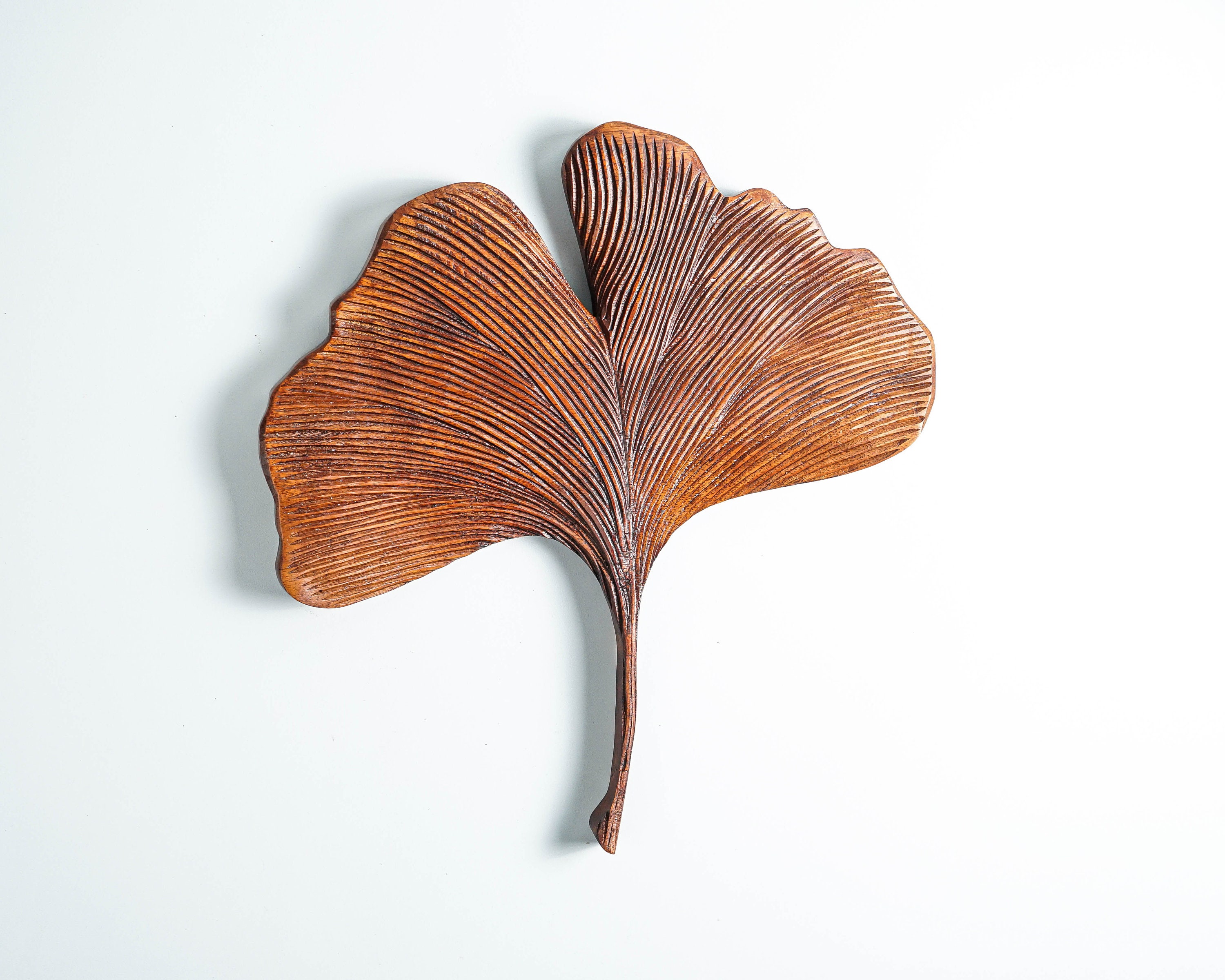 Wooden Ginkgo Leaf Wall Figurine Wood Carving Ginkgophyta - Etsy