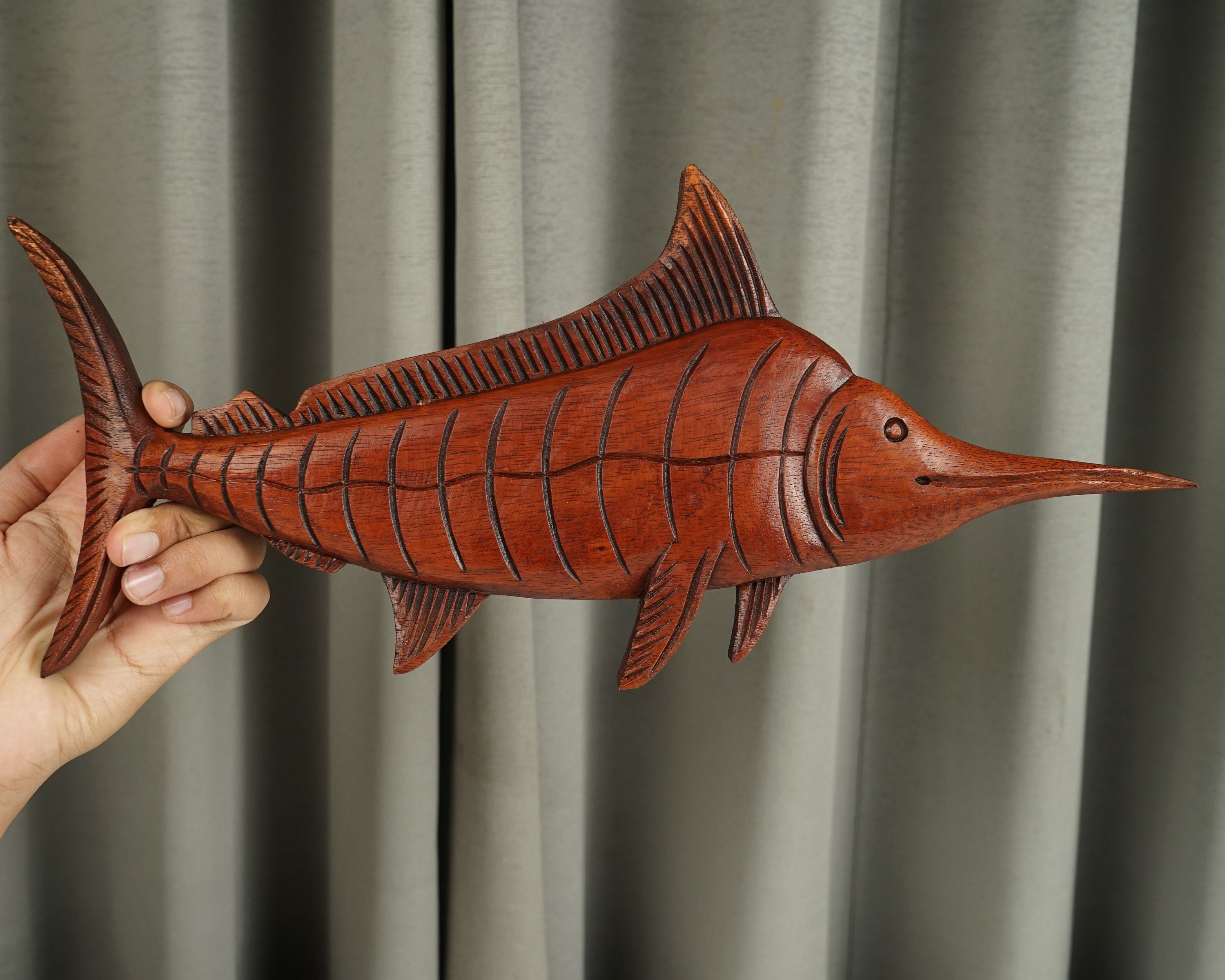 Marlin Wall Art Wooden Statue Wall Decor Wood Carving - Etsy