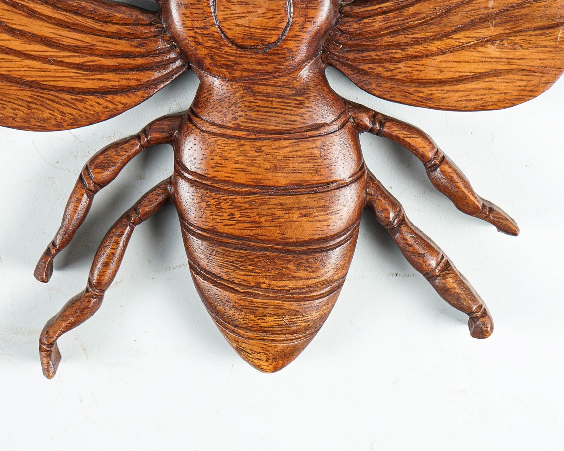Bee Wall Art, Wood Carving, Insect Statue, Handcrafted, Animal ...