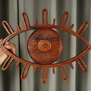 Eye Wall Decoration, Wooden Decor, Unique Statue, Antique Ornament ...