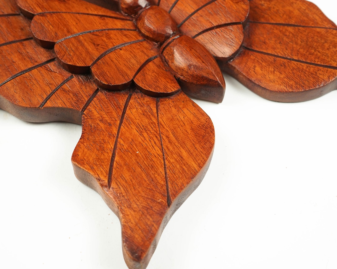 Butterfly Wall Art, Wood Carving, Insect Statue, Animal Decor ...