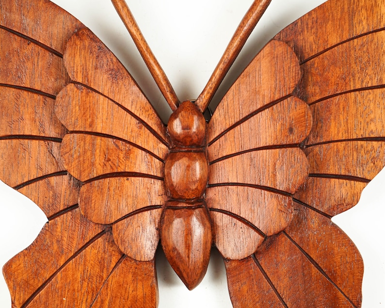 Butterfly Wall Art, Wood Carving, Insect Statue, Animal Decor ...
