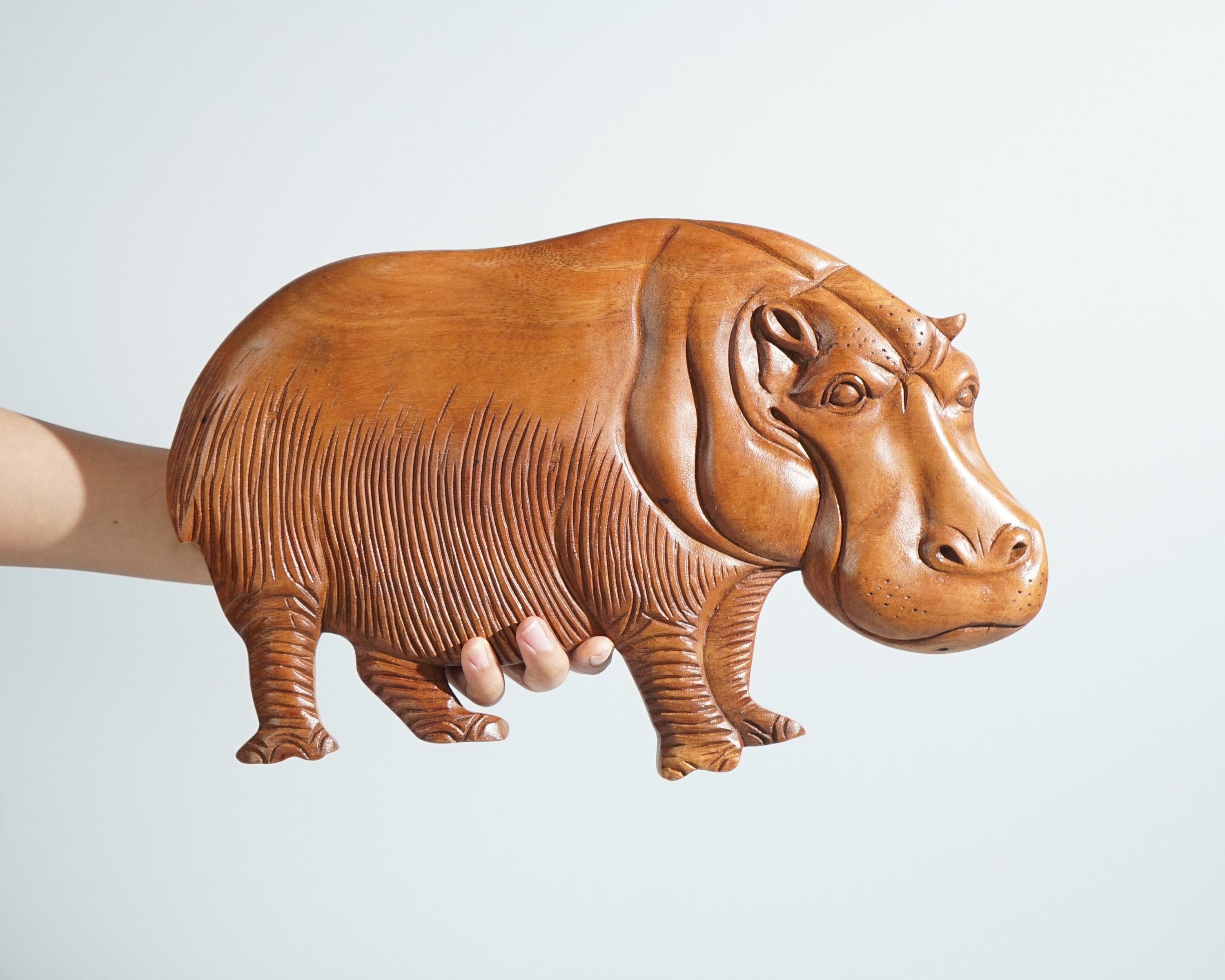 Hippo Wall Decor Coastal Wall Art Wild Animal Wood Carving - Etsy
