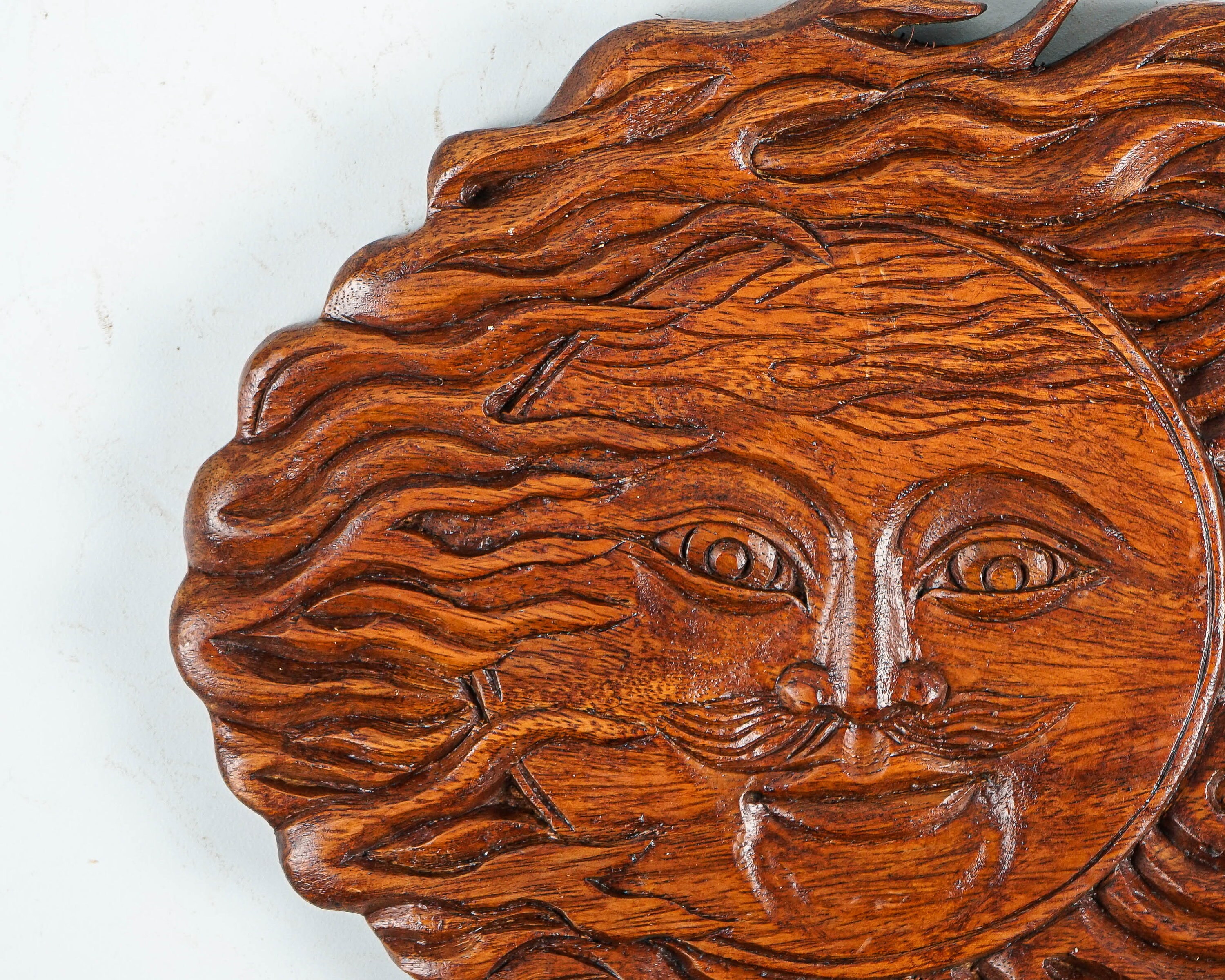 Wooden Sun Face Wall Decor Wood Carving Wall Art Sun Face - Etsy