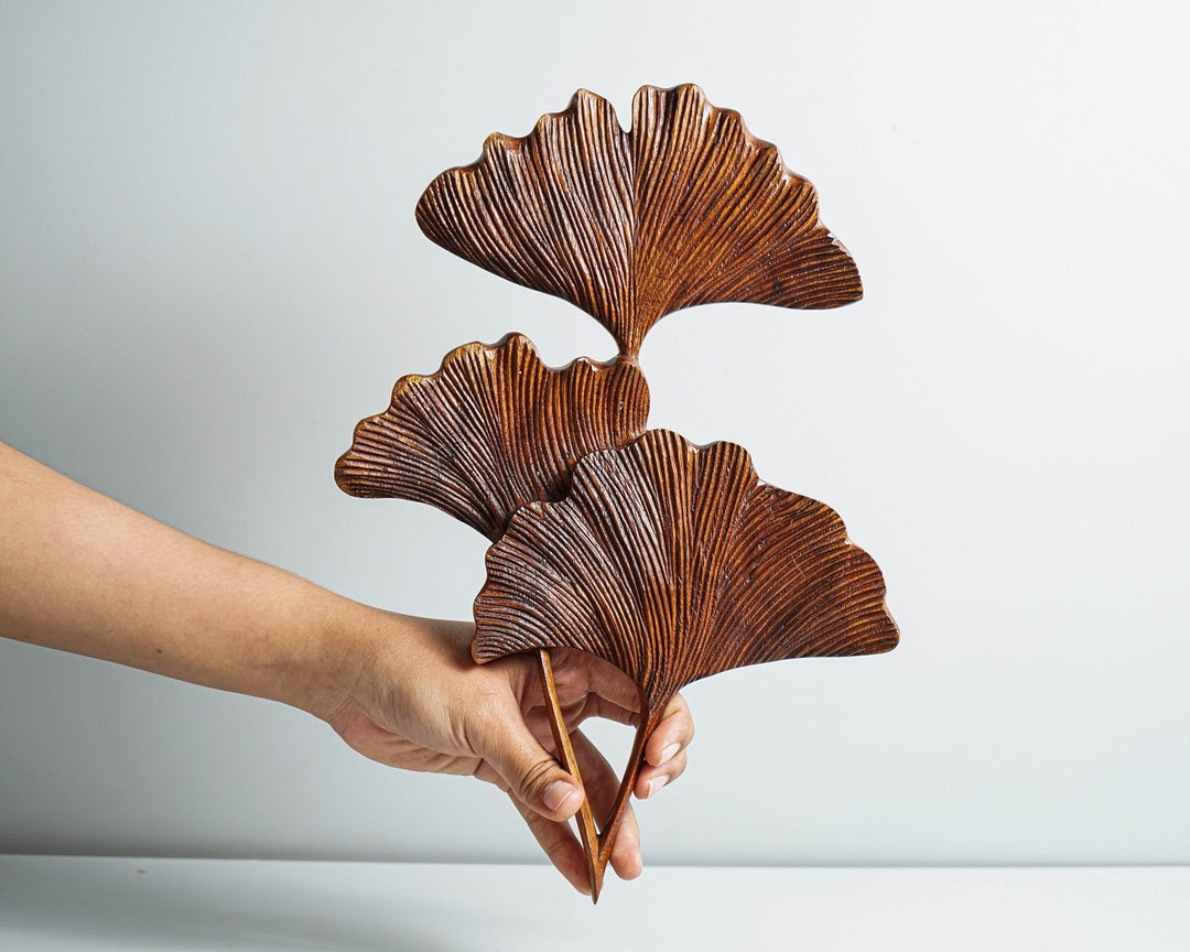 Ginkgo Leaf Wall Decor, Ginkgophyta Leaf Wall Art, Handcrafted, Floral ...