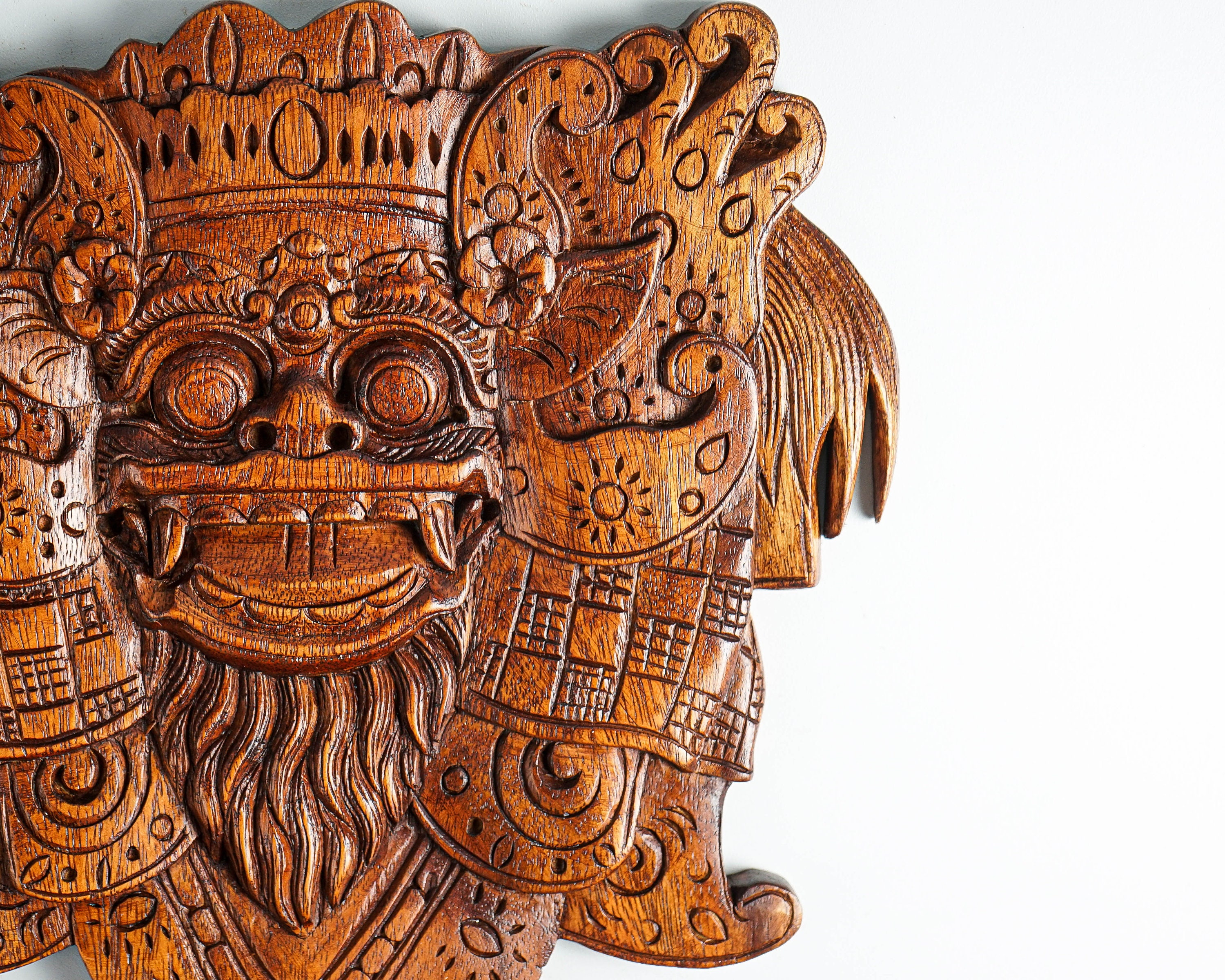 Balinese Barong Wall Decor Wood Carving Wall Art Barong - Etsy