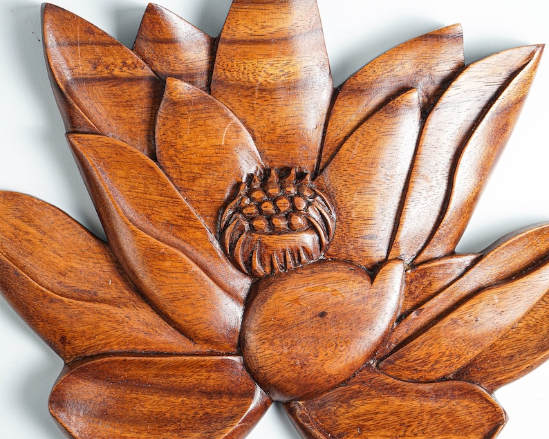 Lotus Flower Decor, Wooden Lotus Flower, Handmade, Wood Wall Art, Wood ...