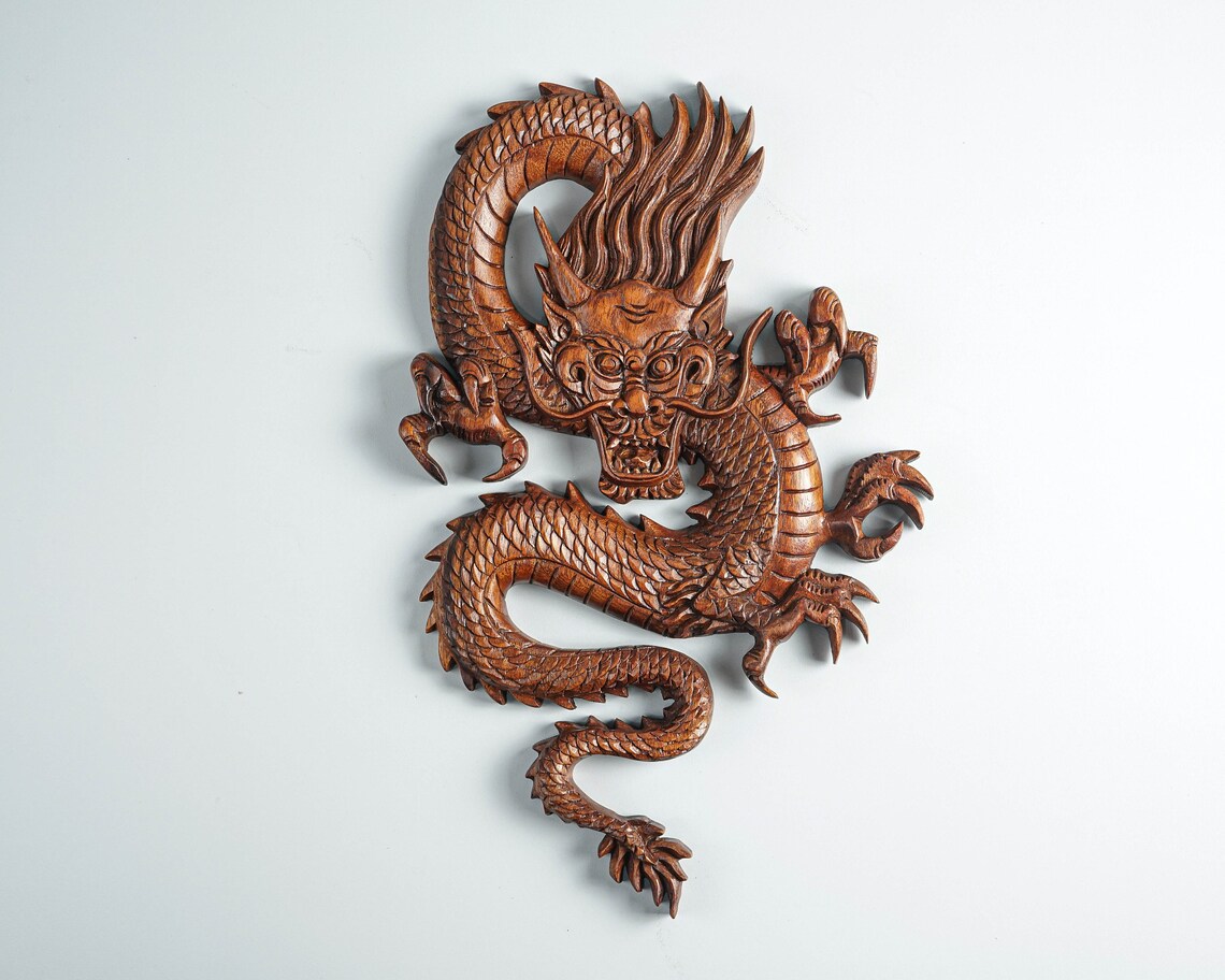 Angry Dragon Wall Art Chinese Dragon Mystical Animal Wood - Etsy