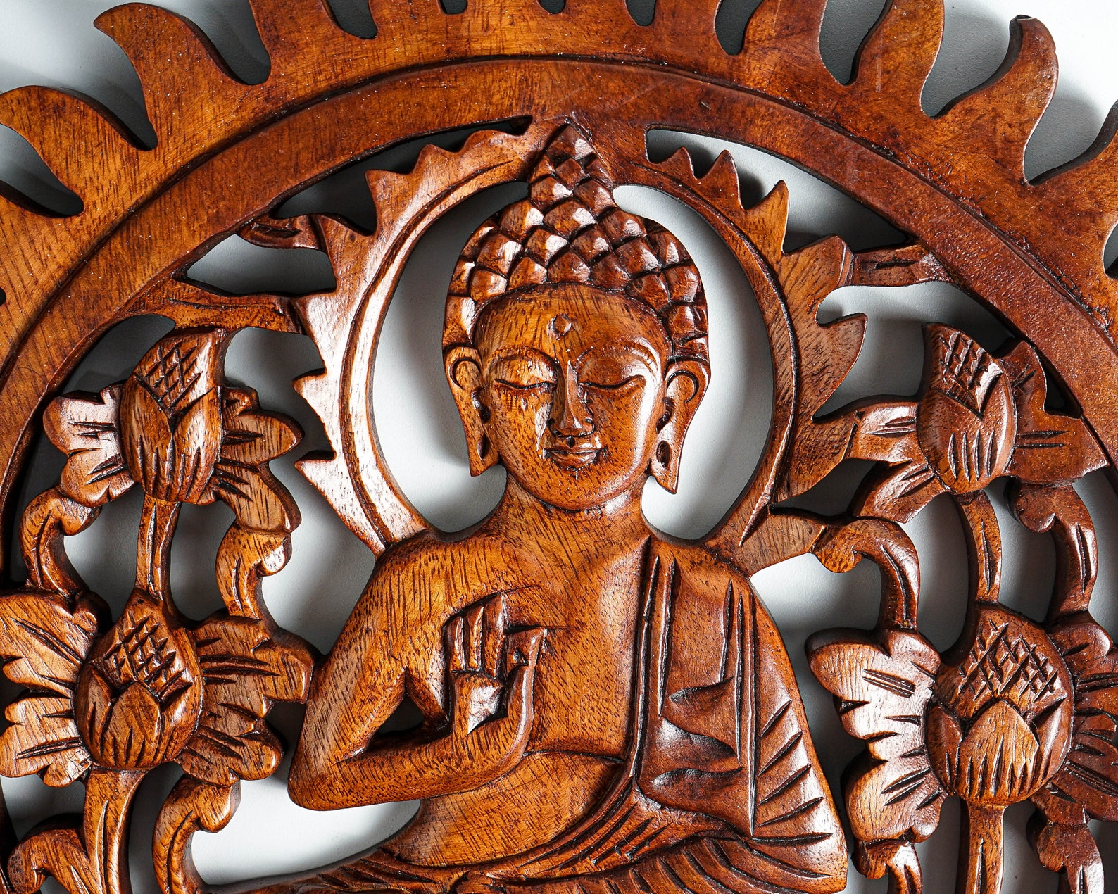 Buddha Wall Decor Hanging Buddha Sculpture Woodcarving - Etsy