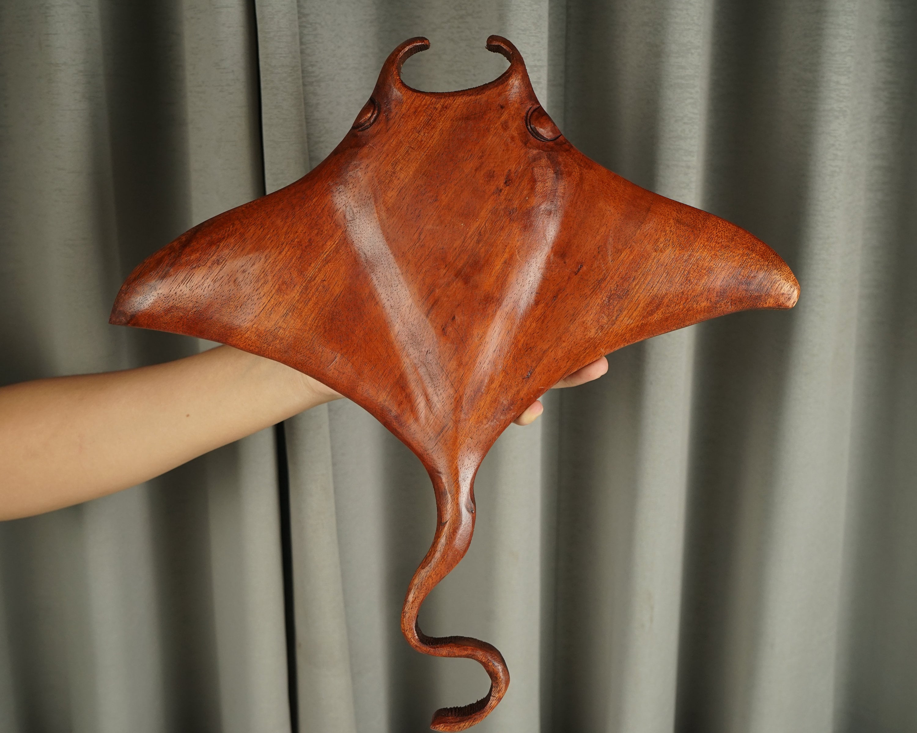 Manta Ray Sculpture, Wooden Statue, Wood Wall Art, Wood Carving, Marine ...