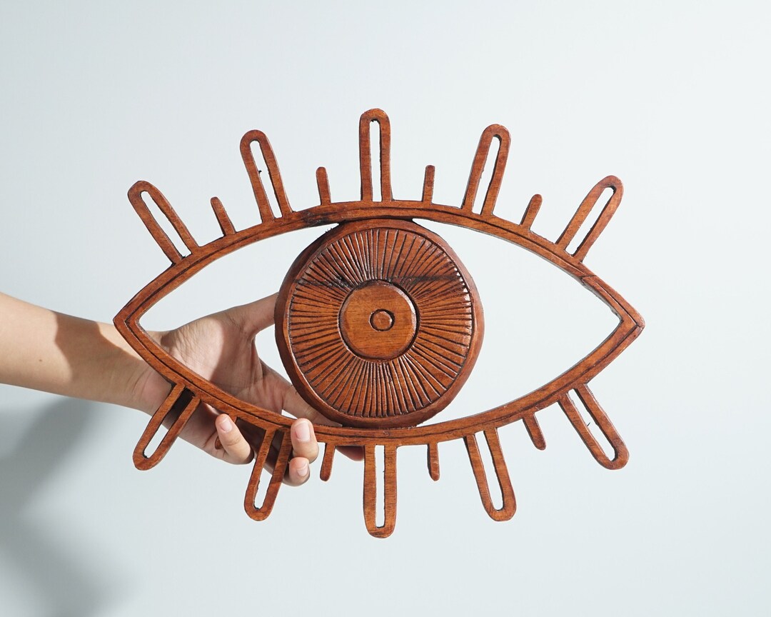 Eye Wall Decoration, Wooden Decor, Unique Statue, Antique Ornament ...