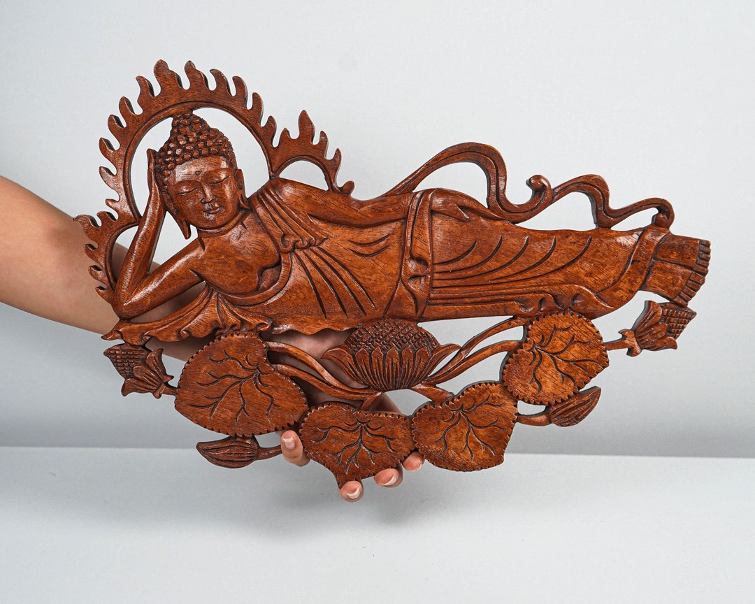 Sleeping Buddha Wall Decor Wall Hanging Buddha Sculpture - Etsy
