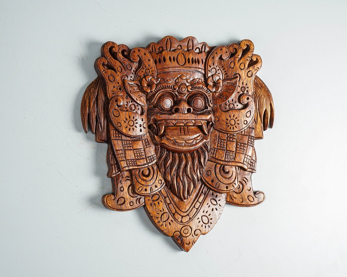 Balinese Barong Wall Decor Wood Carving Wall Art Barong - Etsy