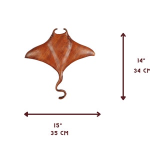 Manta Ray Sculpture, Wooden Statue, Wood Wall Art, Wood Carving, Marine ...