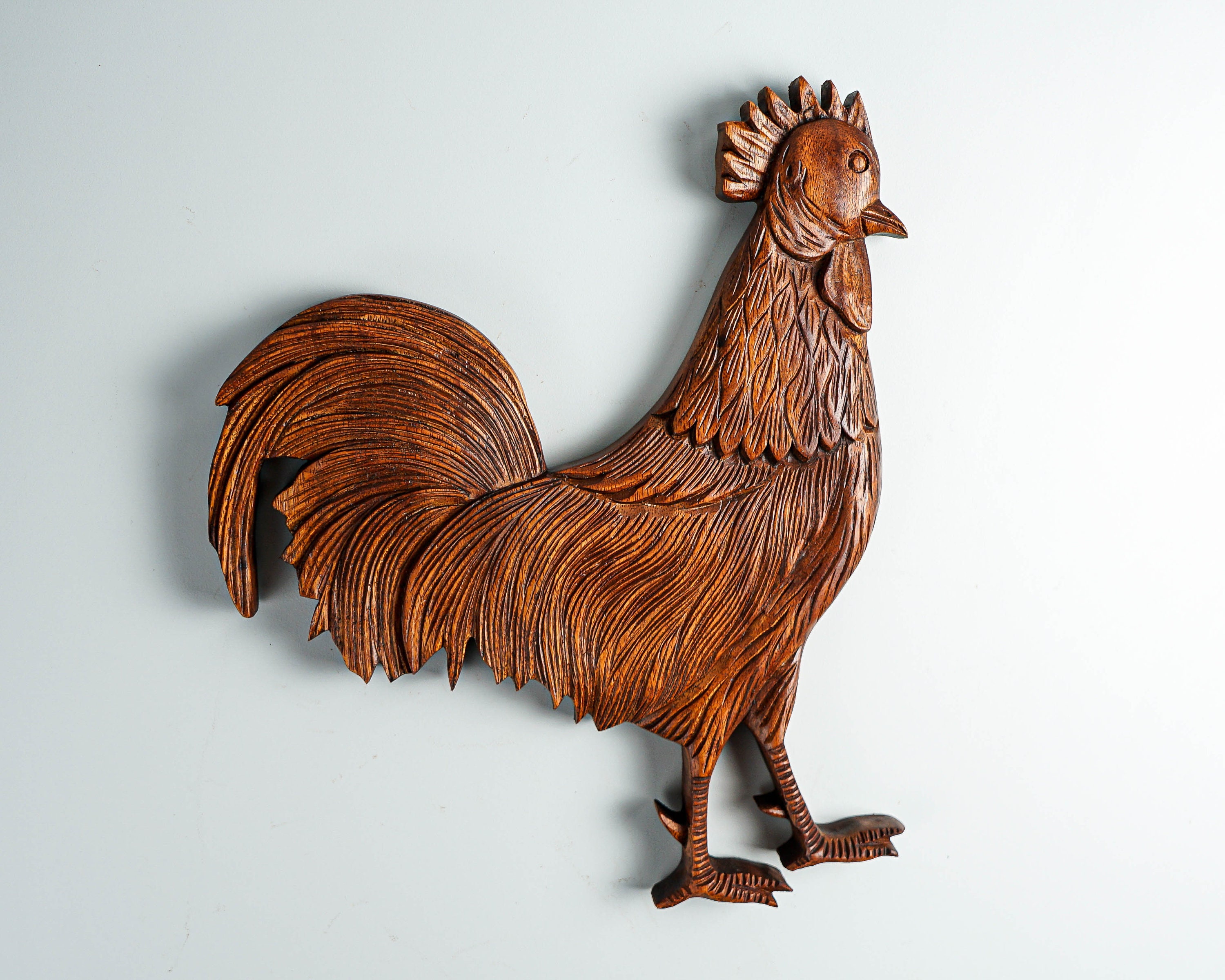 Wooden Rooster Wall Decor Rooster Wall Hanging Wood Carving - Etsy