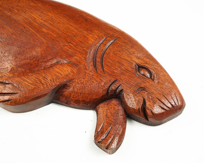 Manatee Wall Ornament Wooden Statue Wall Art Wood Carving - Etsy