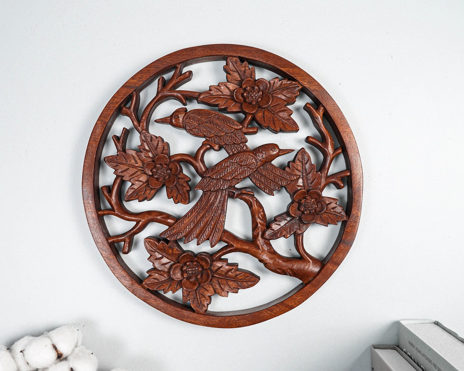 Wooden Bird Wall Art, Wood Carving, Animal Wall Decor, Bird Sculpture ...