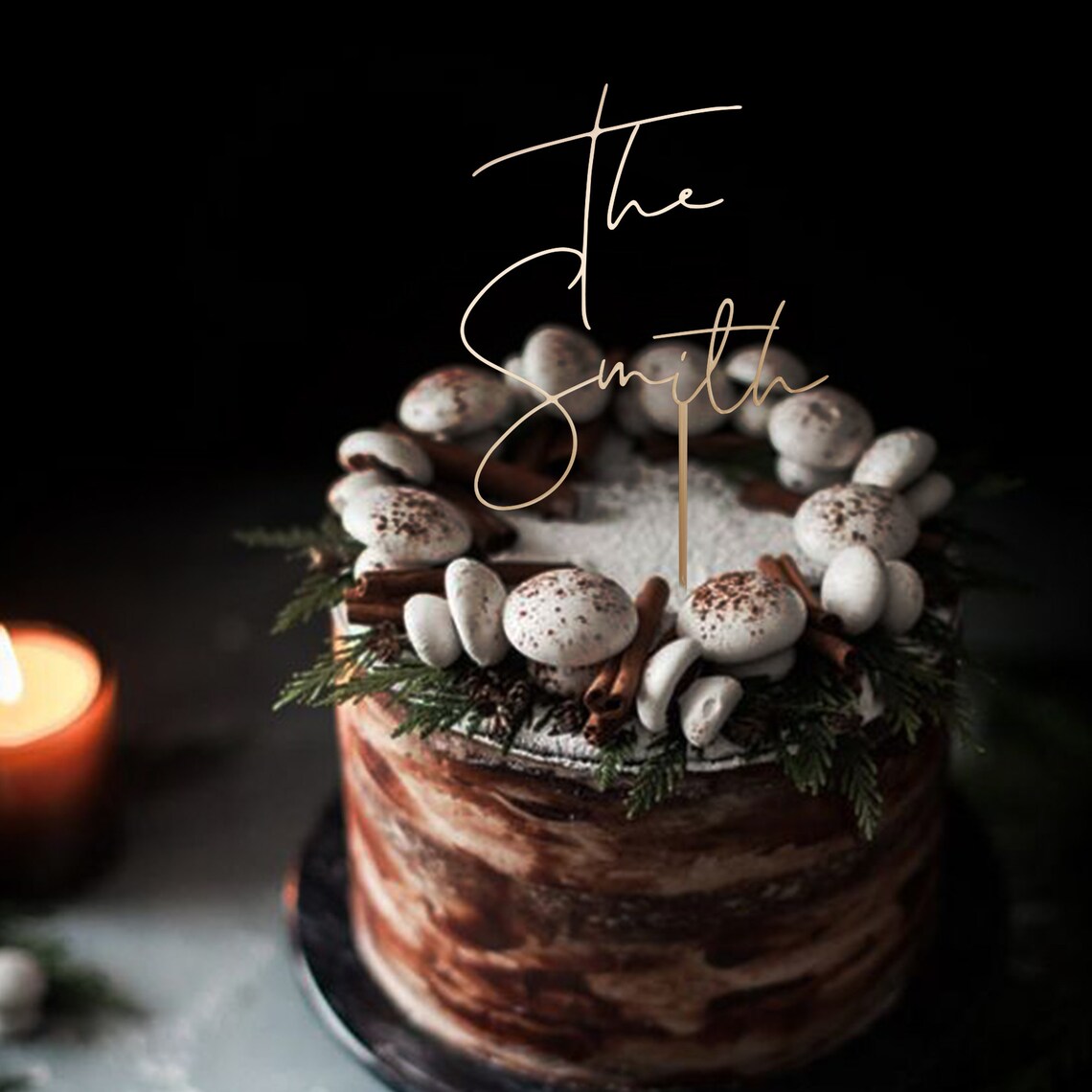 Rustic Gold Wedding Cake Topper by Luxtomi Gold Silver | Etsy