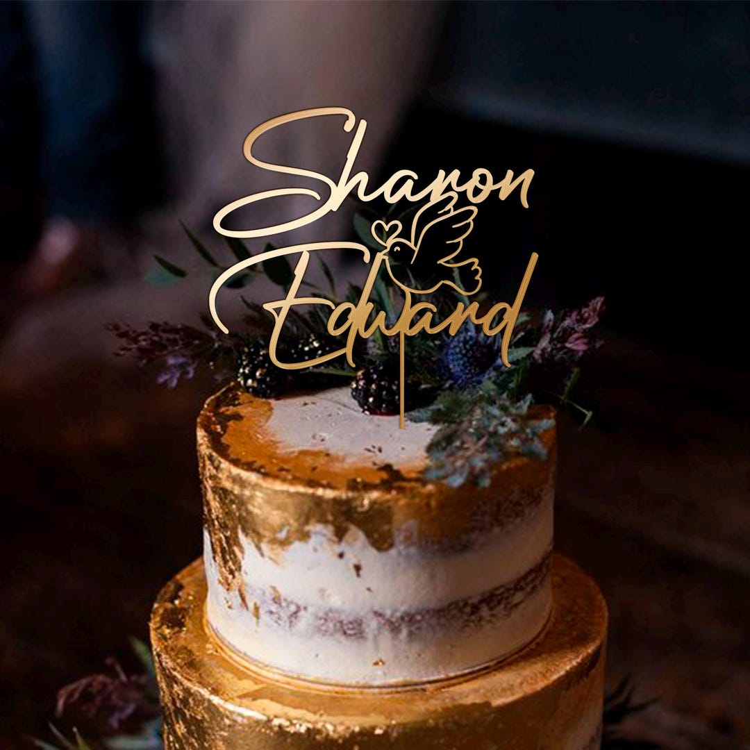 Dove Cake Topper, Cake Topper With Names, Wedding Cake Topper With ...