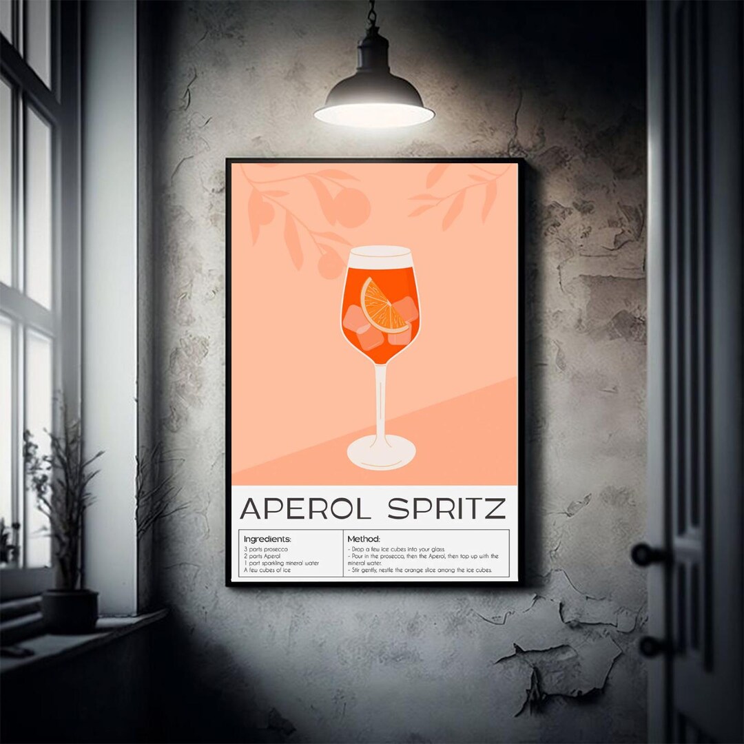 Aperol Spritz Cocktail Poster - Etsy