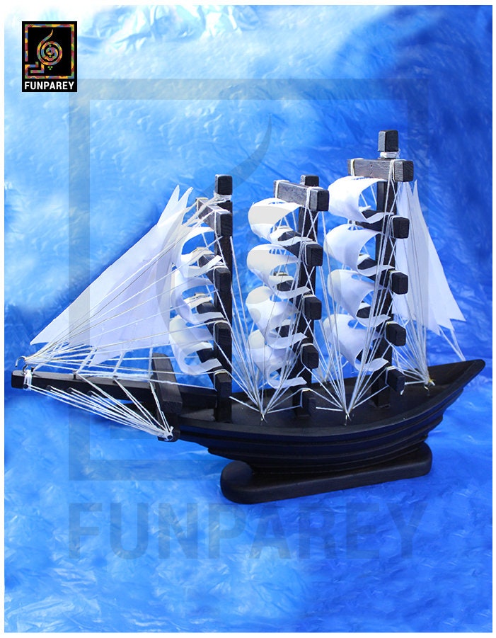 Handmade Wooden Sailing Ship Model medium 18/13 - Etsy