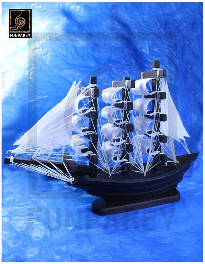 Handmade Wooden Sailing Ship Model medium 18/13 - Etsy