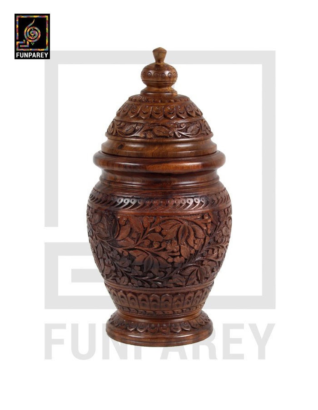 Unique Hand Carved Solid Rosewood Wooden Jar 16″ - Etsy