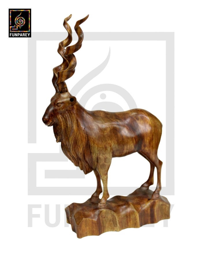 Handmade Wooden Premium Markhor Model - Etsy