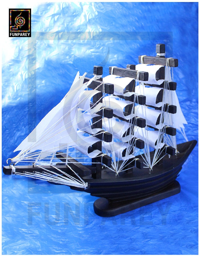 Handmade Wooden Sailing Ship Model medium 18/13 - Etsy