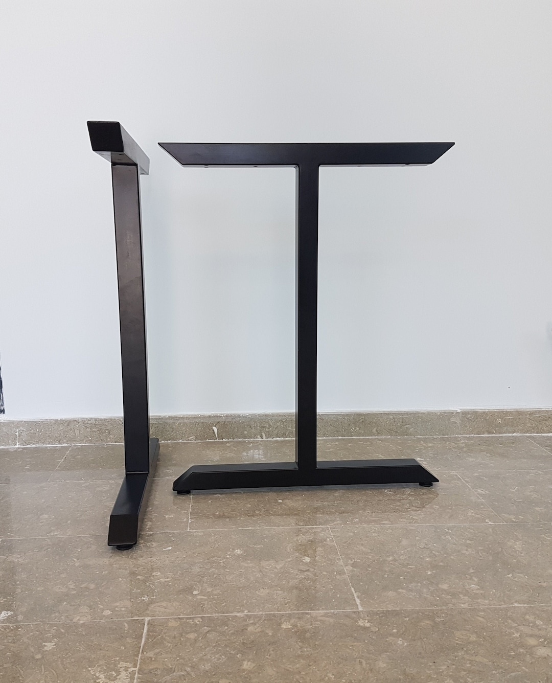 Set of 2, Metal Table Leg, T Style Leg, Steel Leg, Black Table Leg ...