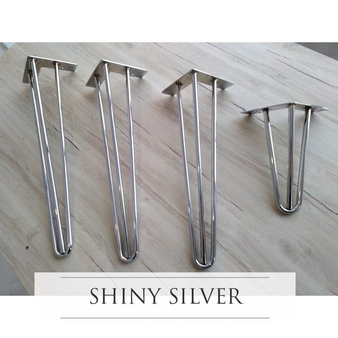Shiny Silver Metal Hairpin Table Legs, Home Decor - Etsy