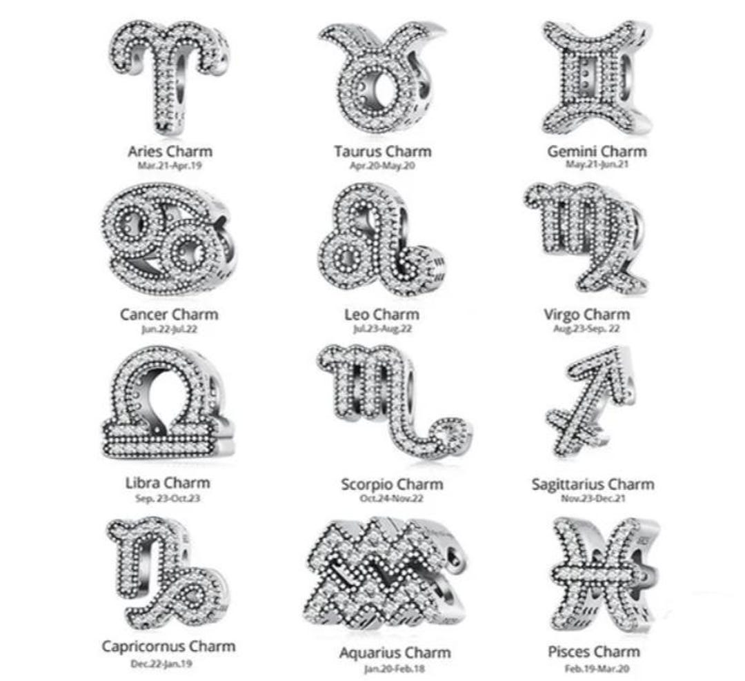 Signs of the Zodiac Charms, Constellation Charms, Astrology Charms ...