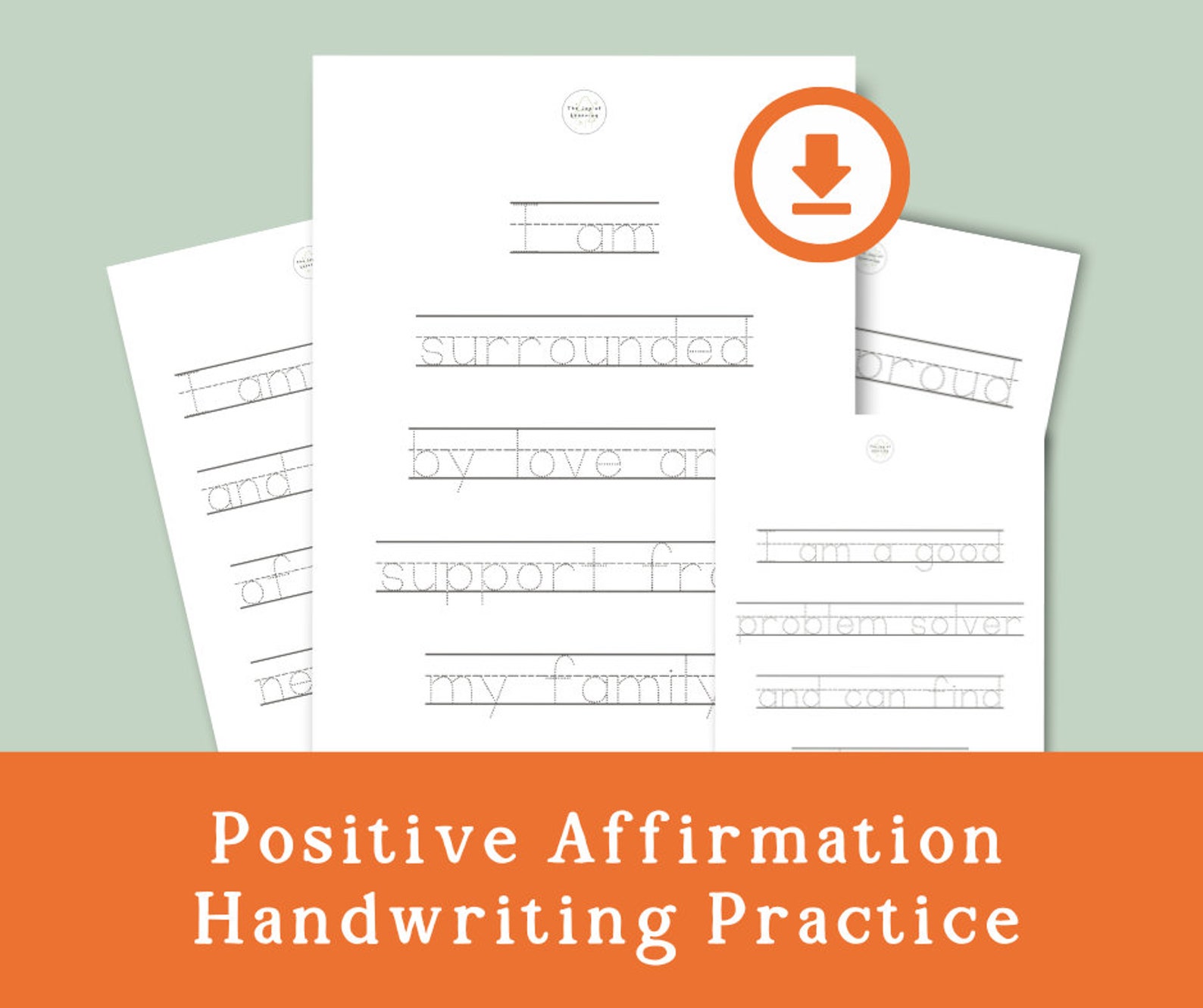 Positive Affirmations Handwriting Practice | Printable Writing ...