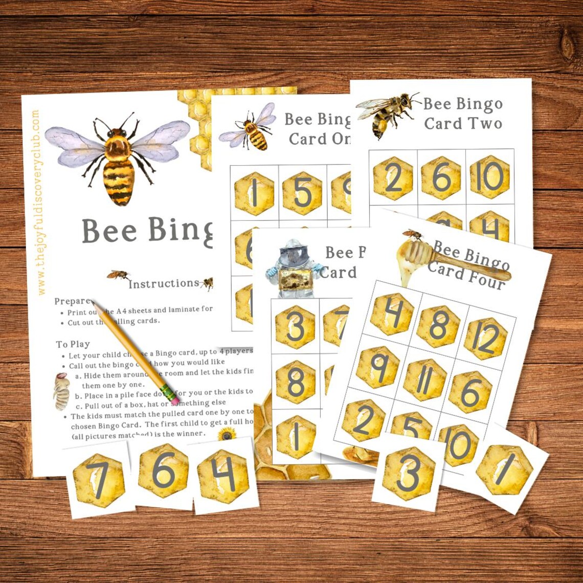 Bee Bingo Number Recognition Game | Numbers 1-12 | Educational ...