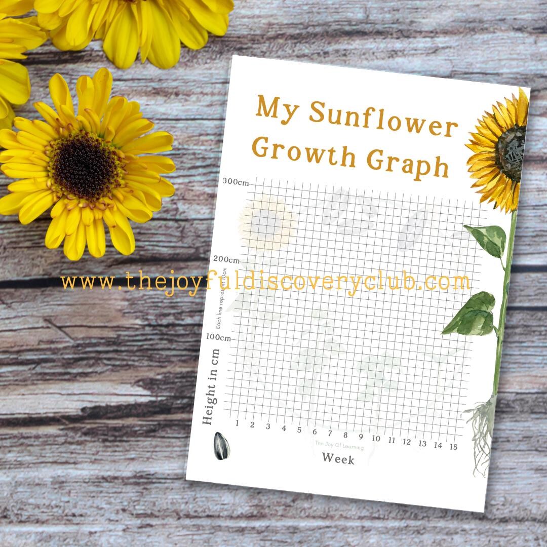 Sunflower Growth Line Chart Printable | Kids’ Plant Growth Tracker ...