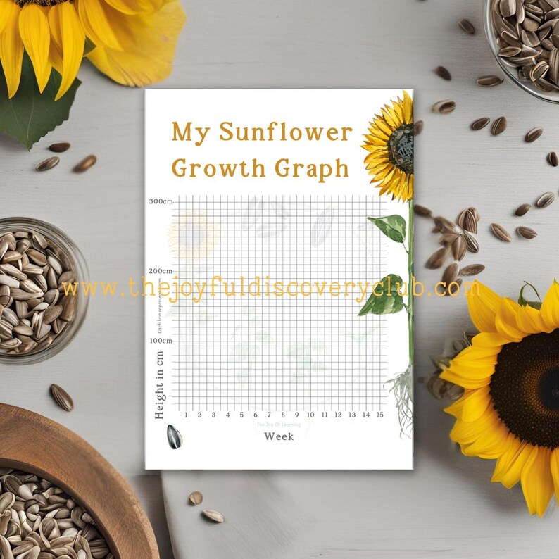 Sunflower Growth Line Chart Printable | Kids’ Plant Growth Tracker ...