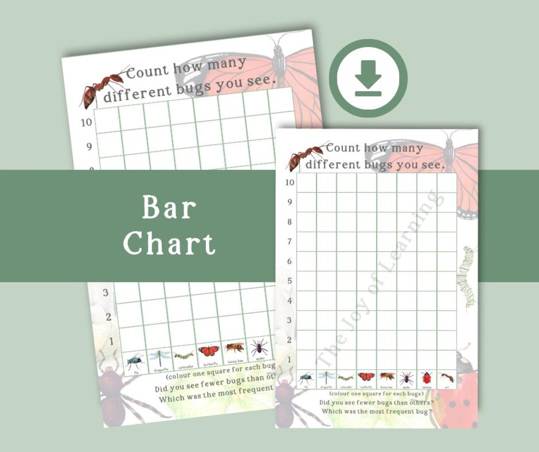 Counting Bugs Bar Chart Nature-themed Activity Classroom and Homeschool ...