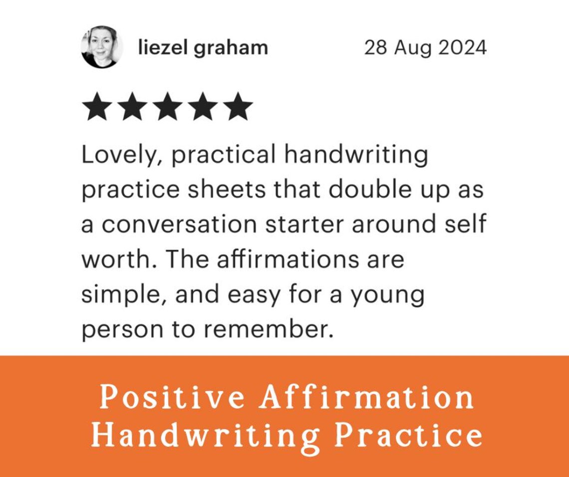 Positive Affirmations Handwriting Practice | Printable Writing ...