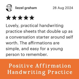 Positive Affirmations Handwriting Practice | Printable Writing ...